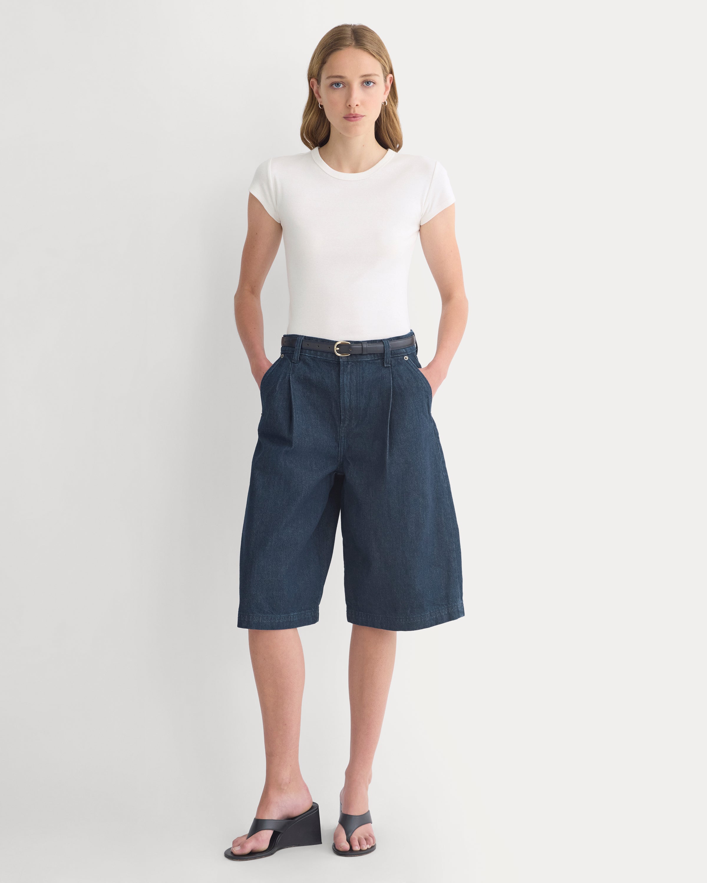 EVERLANE High-Rise Pleated Culotte